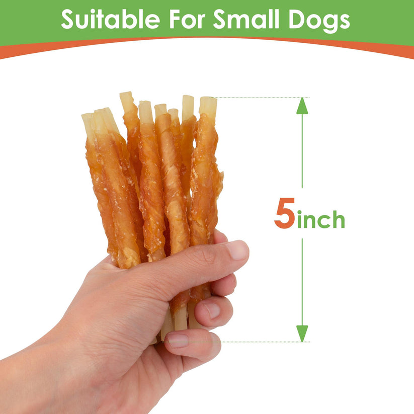 Rawhide Free Dog Treats Chicken Wrapped Cod Sticks for Small Dogs ...